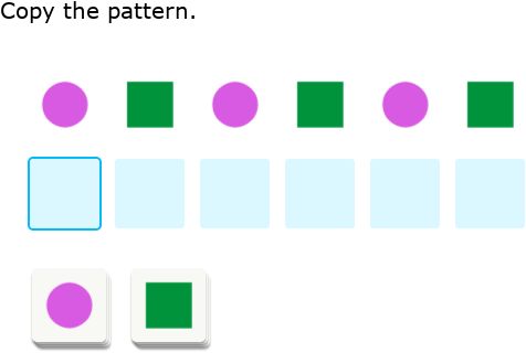 IXL | Shape patterns | Jr. kindergarten math