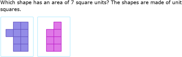 IXL | Select figures with a given area | Grade 1 math