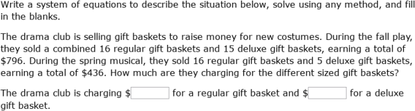 IXL | Solve a system of equations using any method: word problems | Grade 10 math