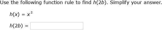 IXL | Evaluate a function: plug in an expression | Grade 9 math