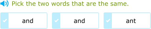 IXL | Choose the two words that are the same | Kindergarten English ...