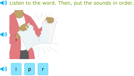 IXL - Put the sounds in order (Kindergarten English language arts practice)