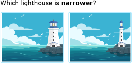 IXL | Wide and narrow | Jr. kindergarten math