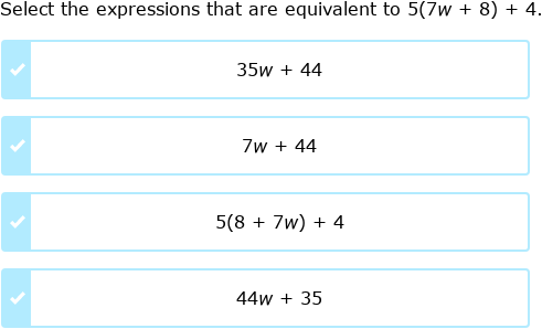 IXL | Identify equivalent linear expressions | Grade 7 math