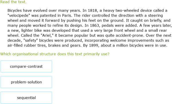 IXL | Identify text structures | Grade 7 English language arts
