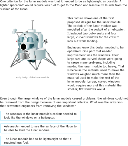IXL | Explore the engineering-design process: going to the Moon ...