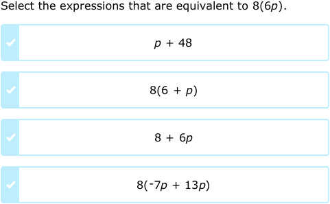IXL | Identify equivalent expressions | Grade 6 math