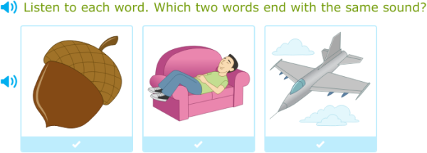 IXL | Which two words end with the same sound? | Kindergarten English ...
