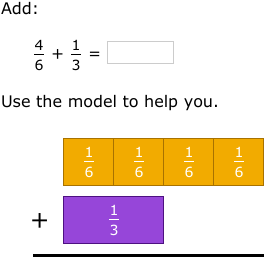 IXL | Add fractions with unlike denominators using models | Grade 7 math