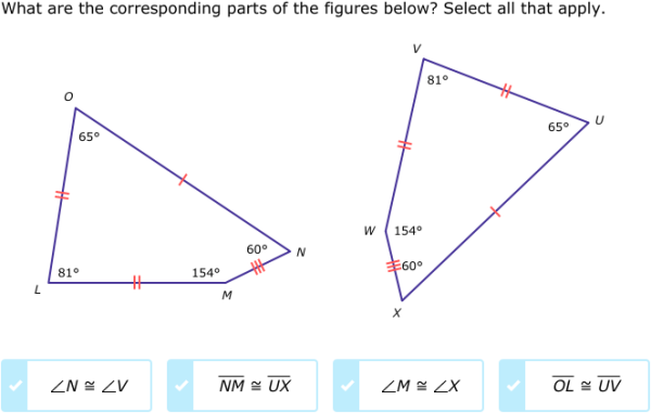 IXL | Congruence statements and corresponding parts | Grade 11 math