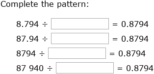 IXL | Decimal division patterns over increasing place values | Grade 6 math