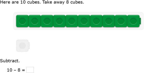IXL | Subtract with cubes - numbers up to 10 | Kindergarten math