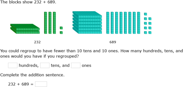 IXL | Use models to add three-digit numbers - with regrouping | Grade 3 ...