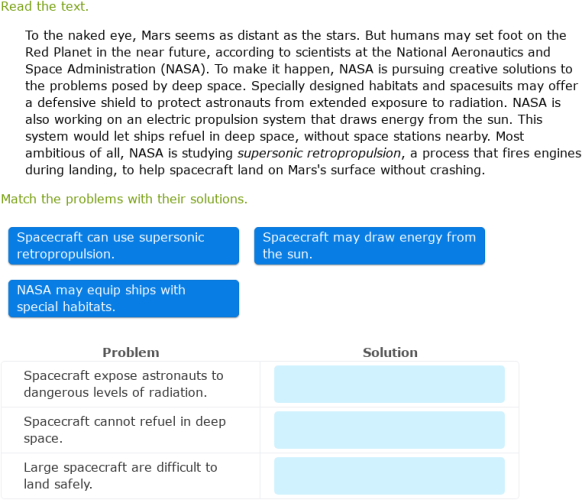 IXL | Match problems with their solutions | Grade 7 English language arts
