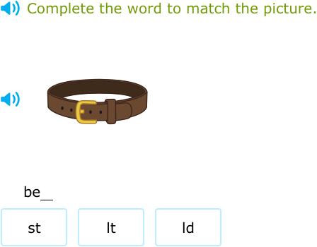 IXL | Complete the word with the right final consonant blend | Grade 1 ...