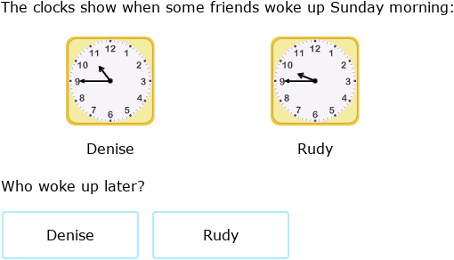 IXL | Compare clocks | Grade 2 math