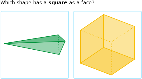 IXL | Identify faces of three-dimensional shapes | Grade 3 math