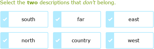 IXL | Select the words that don't belong | Grade 4 English language arts