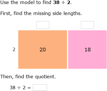 IXL | Divide two-digit numbers using area models | Grade 3 math