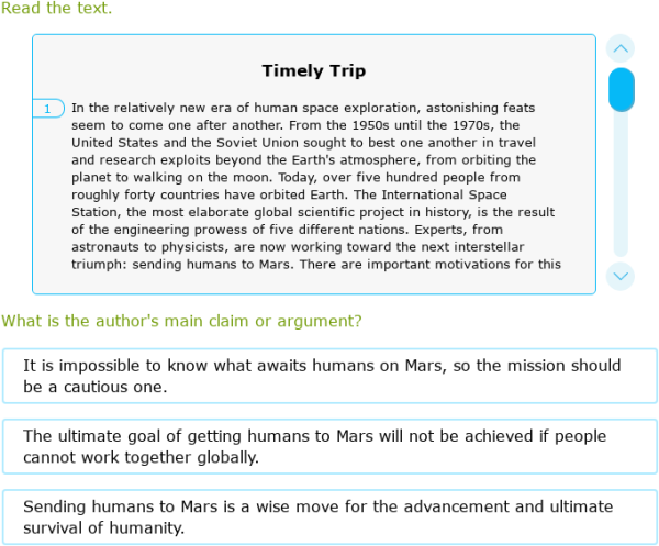 IXL | Trace an argument: set 1 | Grade 12 English language arts