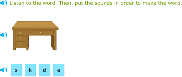 IXL | Put the sounds in order | Grade 1 English language arts