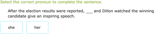 IXL | Compound subjects and objects with pronouns | Grade 8 English ...