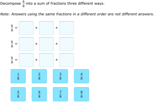IXL | Decompose fractions multiple ways | Grade 5 math