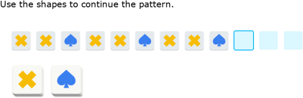 IXL | Complete the end of a pattern | Grade 1 math