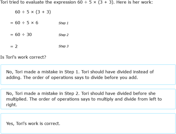 IXL | Identify mistakes involving the order of operations | Grade 5 math