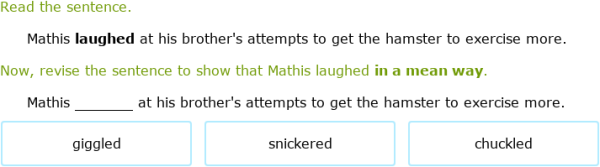 IXL | Revise the sentence using a stronger verb | Grade 5 English ...