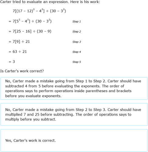 IXL | Identify mistakes involving the order of operations | Grade 9 math