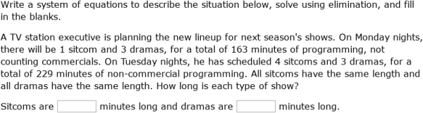 IXL | Solve a system of equations using elimination: word problems ...