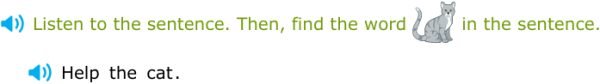IXL | Find a word in a sentence | Jr. kindergarten English language arts