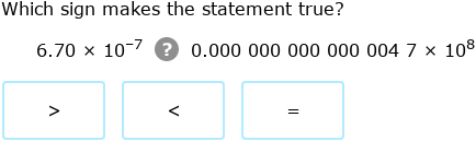 IXL | Compare numbers written in scientific notation | Grade 9 math