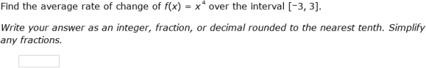 IXL - Average rate of change I (Calculus practice)