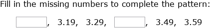 IXL | Number sequences involving decimals | Grade 3 math