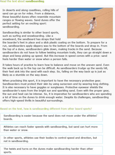 IXL | Read about sports and hobbies | Grade 5 English language arts