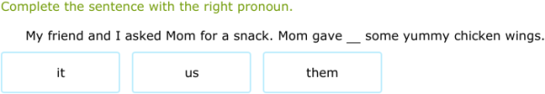 IXL | Choose the correct personal pronoun | Grade 2 English language arts