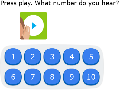 IXL | Choose the number that you hear - up to 10 | Jr. kindergarten math