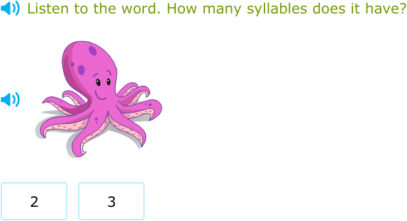 IXL | How many syllables does the word have? | Grade 1 English language ...