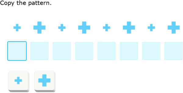 IXL | Size patterns | Grade 1 math