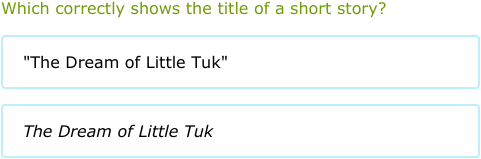 IXL | Formatting titles | Grade 4 English language arts