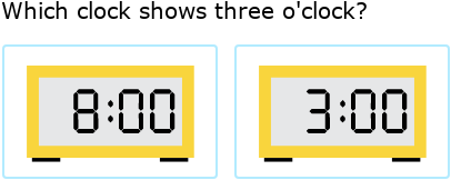 IXL | Match digital clocks and times | Grade 1 math