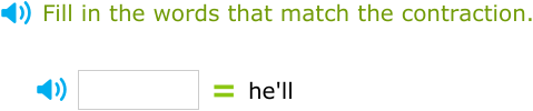 IXL | Form pronoun-verb contractions | Grade 1 English language arts