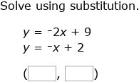 IXL | Solve a system of equations using substitution | Grade 12 math