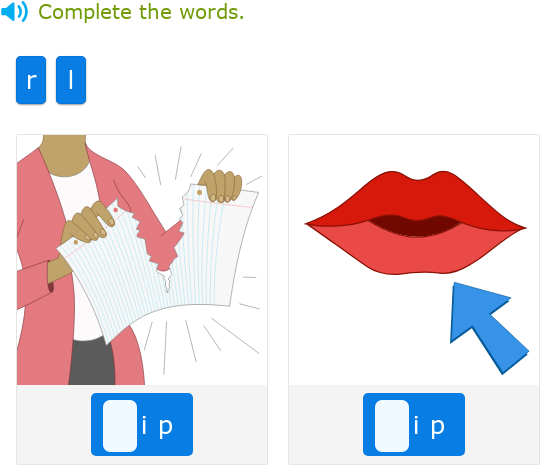 IXL | Complete the short i words | Kindergarten English language arts