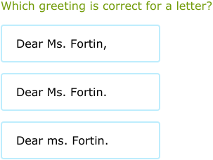 IXL | Greetings and closings of letters | Grade 3 English language arts