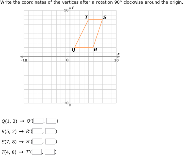 IXL | Rotations: find the coordinates | Grade 8 math
