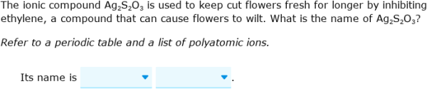IXL | Name ionic compounds containing polyatomic ions | Grade 10 science