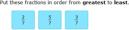 IXL | Order fractions with like denominators | Grade 5 math